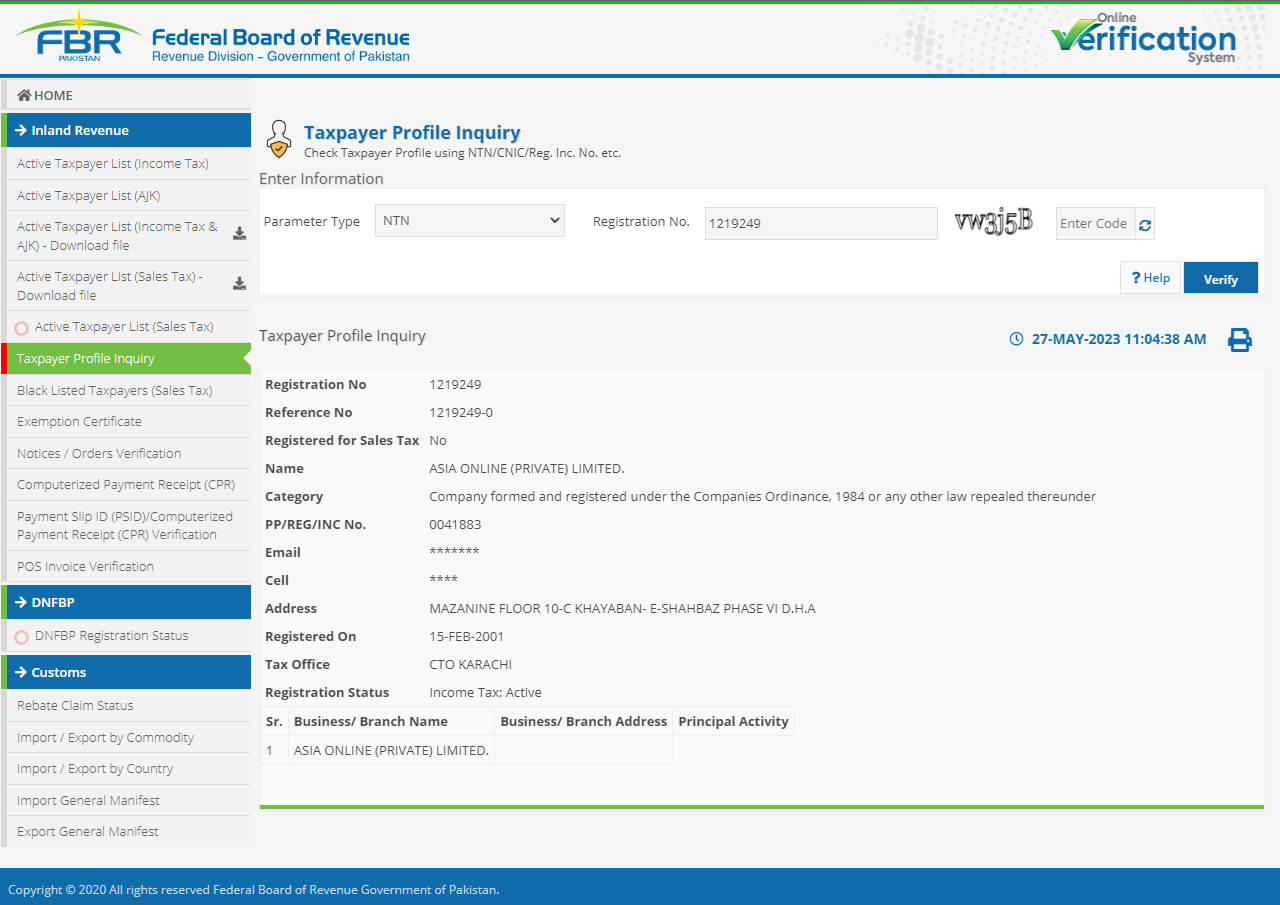 Company Verification - Asia Online Private Limited